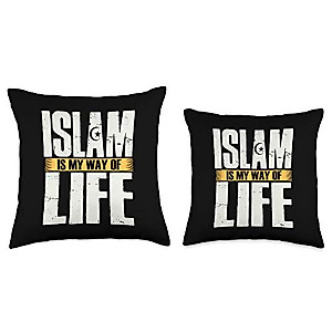 In The Name Of Allah Gifts Islam Believe Symbol Muslim Sign Ramadan Religion Gift Throw Pillow, 18x18, Multicolor