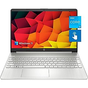 HP 2023 Newest Laptop, 15.6" Touchscreen Display, Intel Core i3-1115G4 Processor, 16GB RAM, 512GB SSD, Intel UHD Graphics, WiFi, Bluetooth, Numeric Keypad, Windows 11 Home in S Mode, Silver