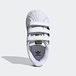 adidas Originals unisex child Superstar Cloudfoam Sneaker, White/Black/White, 7 Toddler US