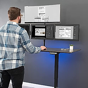 VIVO Quad Monitor Adjustable Heavy Duty Mount, Articulating Stand for 4 LCD Screens up to 24 inches STAND-V004Y