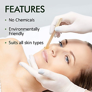 MOOM Organic Travel Wax Kit with Aloe, Tea Tree Oil & Chamomile for Face - Natural Sugar Waxing Glaze with 6 Facial Fabric Strips & 2 Small Wooden Applicator Sticks 1.6 oz. - Facial Wax Kit - 1 Pack