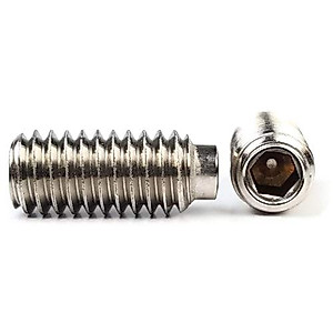 #6-32 Stainless Steel Socket Set Screws Half Dog Point - Select Length - 100 Pieces (#6-32 x 3/16")