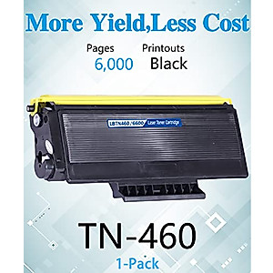 MM MUCH & MORE Compatible Toner Cartridge Replacement for Brother TN460 TN-460 TN 460 for DCP-1200 DCP-1400 HL-1030 HL-1230 HL-1240 HL-1250 HL-1270n MFC-1260 MFC-1270 MFC-2500 Printer (1-Pack, Black)
