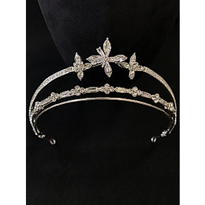 Bridal Rhinestone Flower Tiaras Crowns Princess Queen Pageant Prom Birthday Party Veil Tiara Wedding Crowns Tiaras for Women