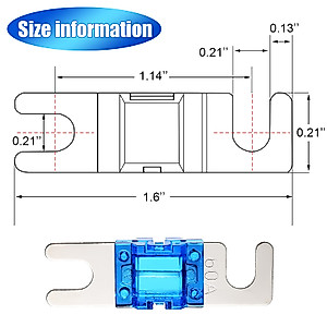 Frienda 18 Pcs Mini ANL Fuse Plated Pack Car Audio Fuses Holder kit for Automotive Marine Audio Video Electronic System(20A, 30A, 40A, 50A, 60A, 80A, 100A, 125A, 150A)