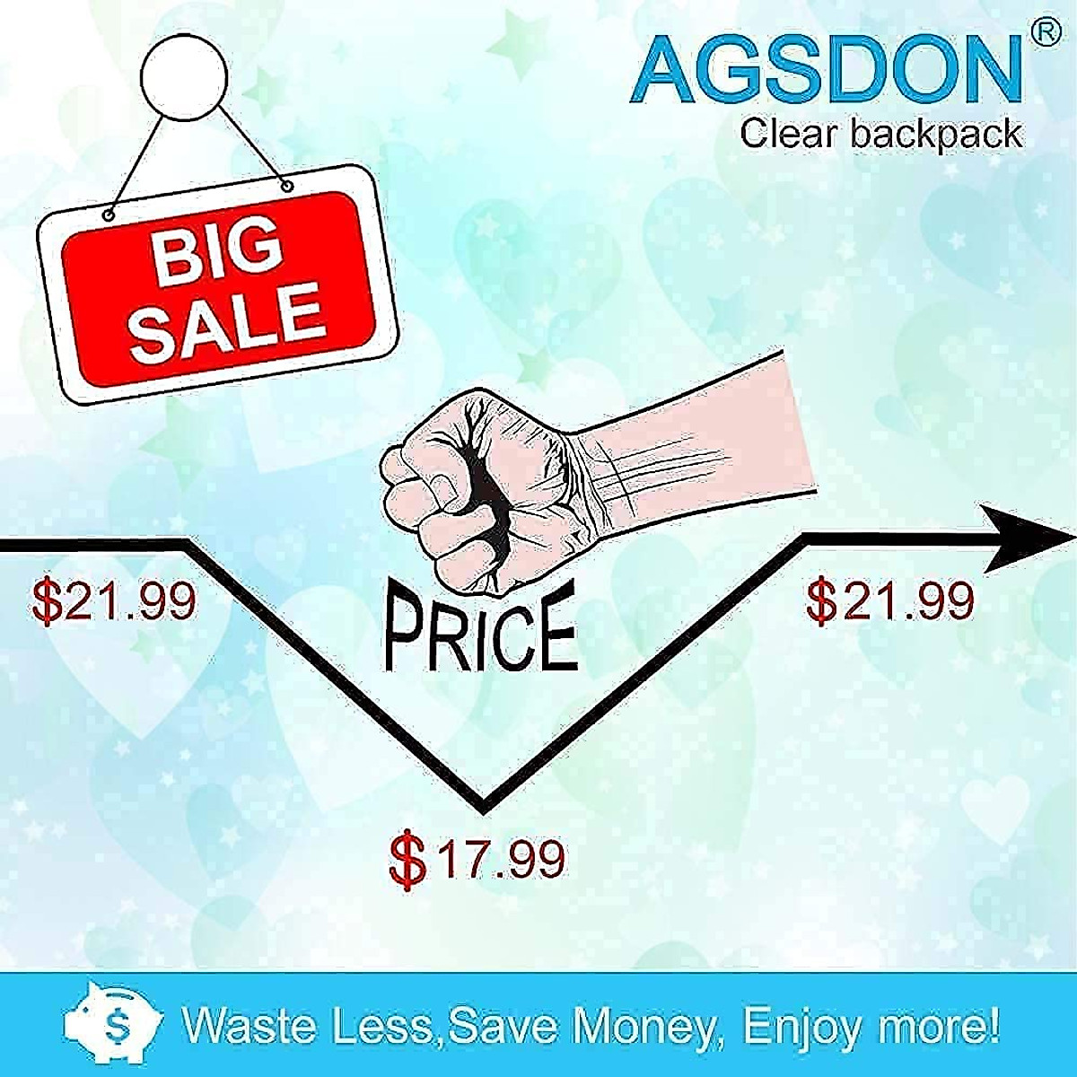 Clear Backpack for women and men, Heavy Duty Transparent Bookbag - 16" See Through Large Backpacks Stadium Approved