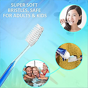 Honeydak 300 Pieces Disposable Toothbrushes Individually Wrapped Toothbrushes Medium Soft Tooth Brush Manual Travel Toothbrush Set for Adults Kids Travel Toiletries, 6 Colors