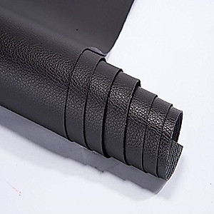 Self Adhesive Leather PU Fabric Repairing Patches for Sofa, for Car Seats, for Clothing (Width 19.6" x Length 53.9") (Black) Folded Packed