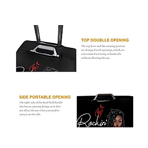 Hepmant Travel Suitcase Protector African American Woman Elastic Protective Washable Luggage Cover With Concealed Zipper Suitable For 18-32 Inch 【M (for 22-24 inch luggage)】