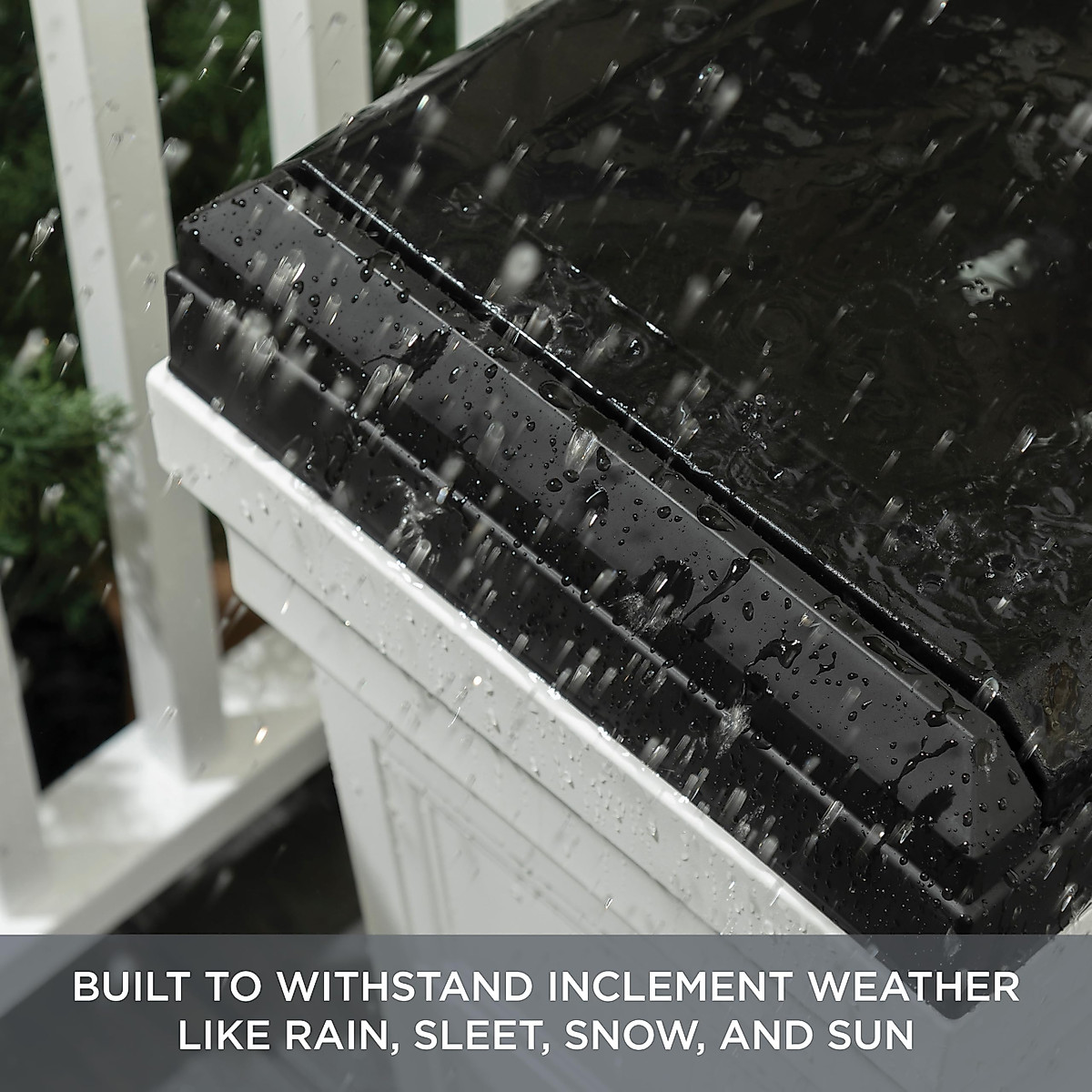 Step2 Atherton Large Garbage Container, Indoor/Outdoor Durable & Stylish Trash Can with Lid, Weather-Resistant, Classic White