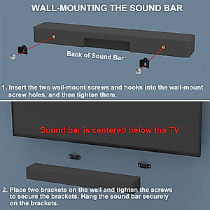 JINGer Universal Speaker Wall Mount for Sony, Vizio, Samsung, Roku, and More Sound Speakers, Mounted Under TV on Wall