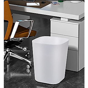 Bathroom Trash Can,Gereen 2 Gallon Small Trash Can,Square Trash Bin Wastebasket for Bathroom Bedroom Kitchen Countertop Under Sink (Pack of 2, White+Gray)