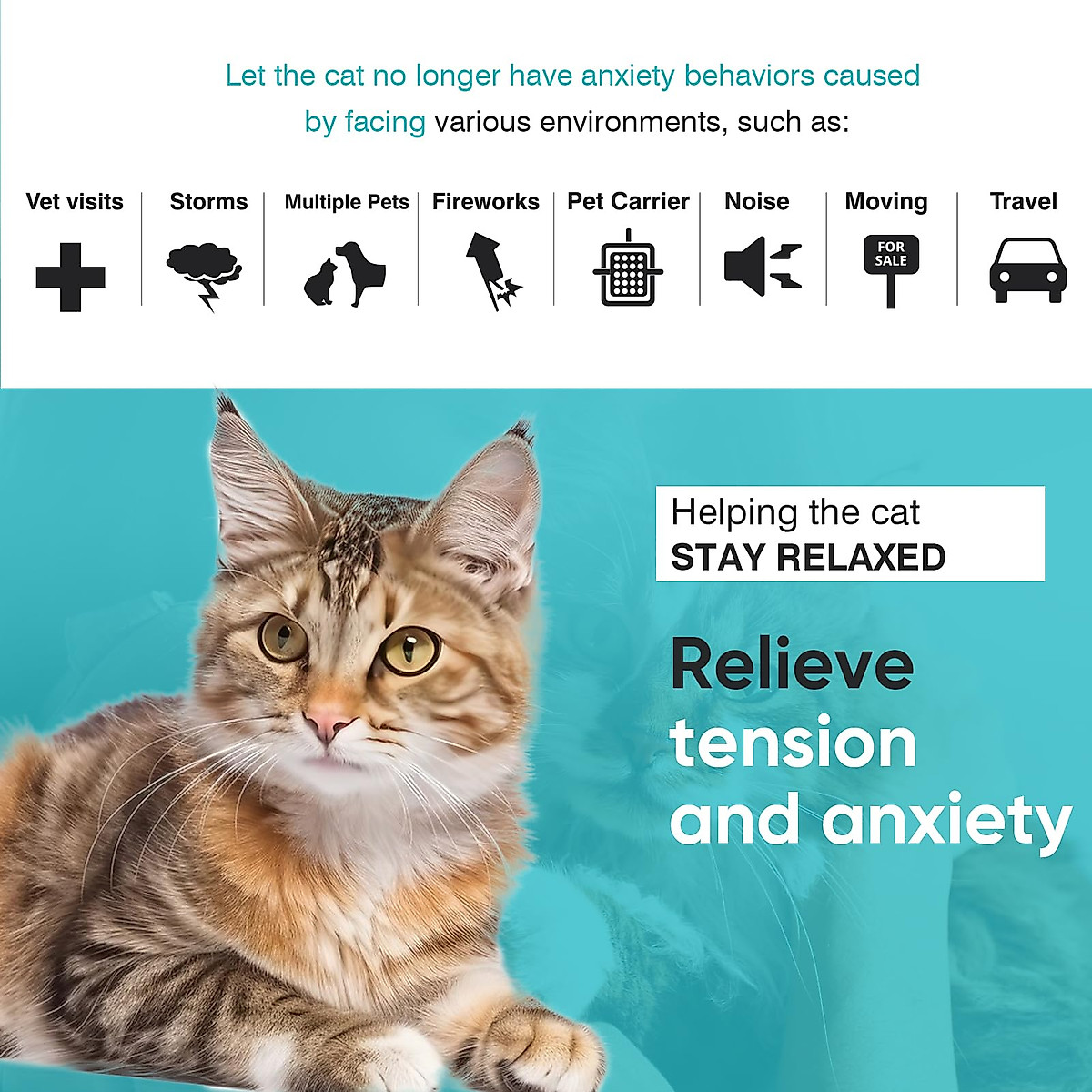 Pheromone Calming Collar Stress and Anxiety Relief Lasts 30 Days Calming Collar for Cats Cat Calm Collar Cat Adjustable Appeasing Calming Collar for Kitten Kitty Calm Collar Make Cat Relaxed 4 Pack