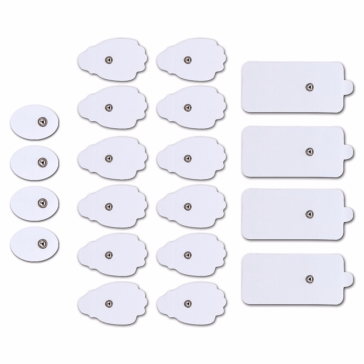 Belifu TENS Unit Electrode Pads Reusable Self-Adhesive Replacement Massage Pads Latex Free, Standard Connection Snap on 3.5mm Cable for Tens EMS Massager