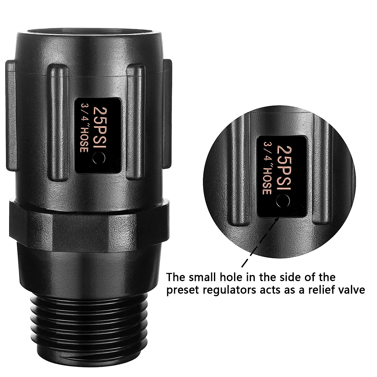 Breezliy 2pcs Garden Hose Pressure Regulator 25 PSI, 3/4" FHT × 3/4“ MHT, Pressure Reducer, Great for Drip Irrigation System Distributing Regulator drip Irrigation Parts emitters for drip line
