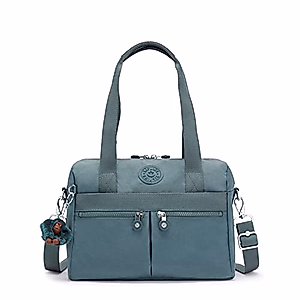 Kipling Women's Klara Handbag, Organize Accessories, Removable Shoulder Strap, Dual Carry Handles, Crinkle Nylon Bag