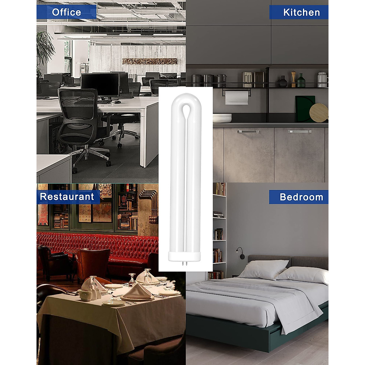 BF190 Bug Zapper Replacement Bulb Compatible with Flowtron BK-40D, 10 Inch FUL32T8/BL U Type Replacement Light Bulb for 32W Outdoor Electronic Insect Killer with 4-Pin Base, 1 Pack