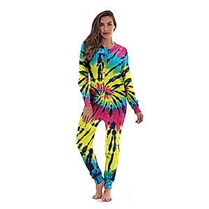 #followme Women's Tie Dye Henley Thermal Onesie 6769-10488-S