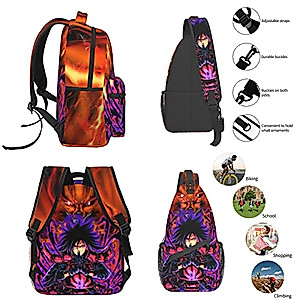Lomaiwei Anime Backpack 3D Printed Shoulder Bag Set Cartoon Casual Backpack Messenger Backpack Unisex