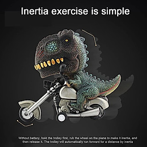 4PCS Friction Powered Inertia Animal Motorcycle Toy Vehicles Gifts for Kids Boys Age 3,4,5,6,7,8,9 Shark Toy Car + Special Rhino Toy + Dinosaur Motorcycle Game T-Rex and Triceratops Monster Dino Toys
