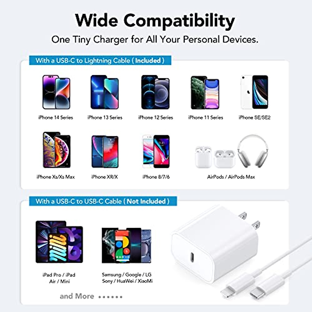 iPhone 14 13 12 11 Fast Charger [Apple MFi Certified] High Speed iPhone Wall Charger 2-Pack with 6.6FT USB C Lightning Cable Compatible with iPhone 13/13Pro/12/12 Pro/11/11Pro/XS/Max/XR/X/8 Plus,iPad