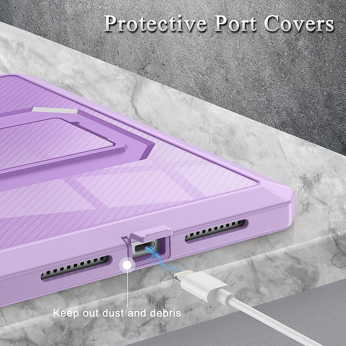 Soke for iPad Mini 6th Generation Case 2021 Released, with Built-in Screen Protector, Rugged Shockproof Full Protective Cover with Pencil Holder & Kickstand for Apple iPad Mini 6 8.3 Inch(Violet)