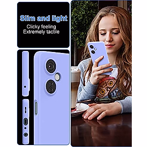 Foluu Silicone Case for OnePlus Nord N30 5G, Liquid Gel Rubber Case with Soft Microfiber Lining Cushion Slim Hard Shell Shockproof Protective Cover for OnePlus Nord N30 5G 2023 (Purple)