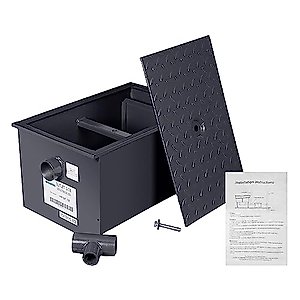 Wentworth 20 Pound Commercial Grease Trap Interceptor for Restaurant Under Sink Kitchen, 10 GPM, WP-GT-10