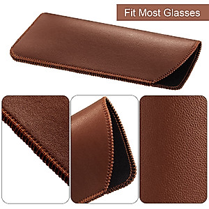 Frienda 5 Pack Soft Eyeglass Case Leather Sunglasses Pouch Slim Travel Eyewear Holder Portable Slip Bag for Women Men Kids