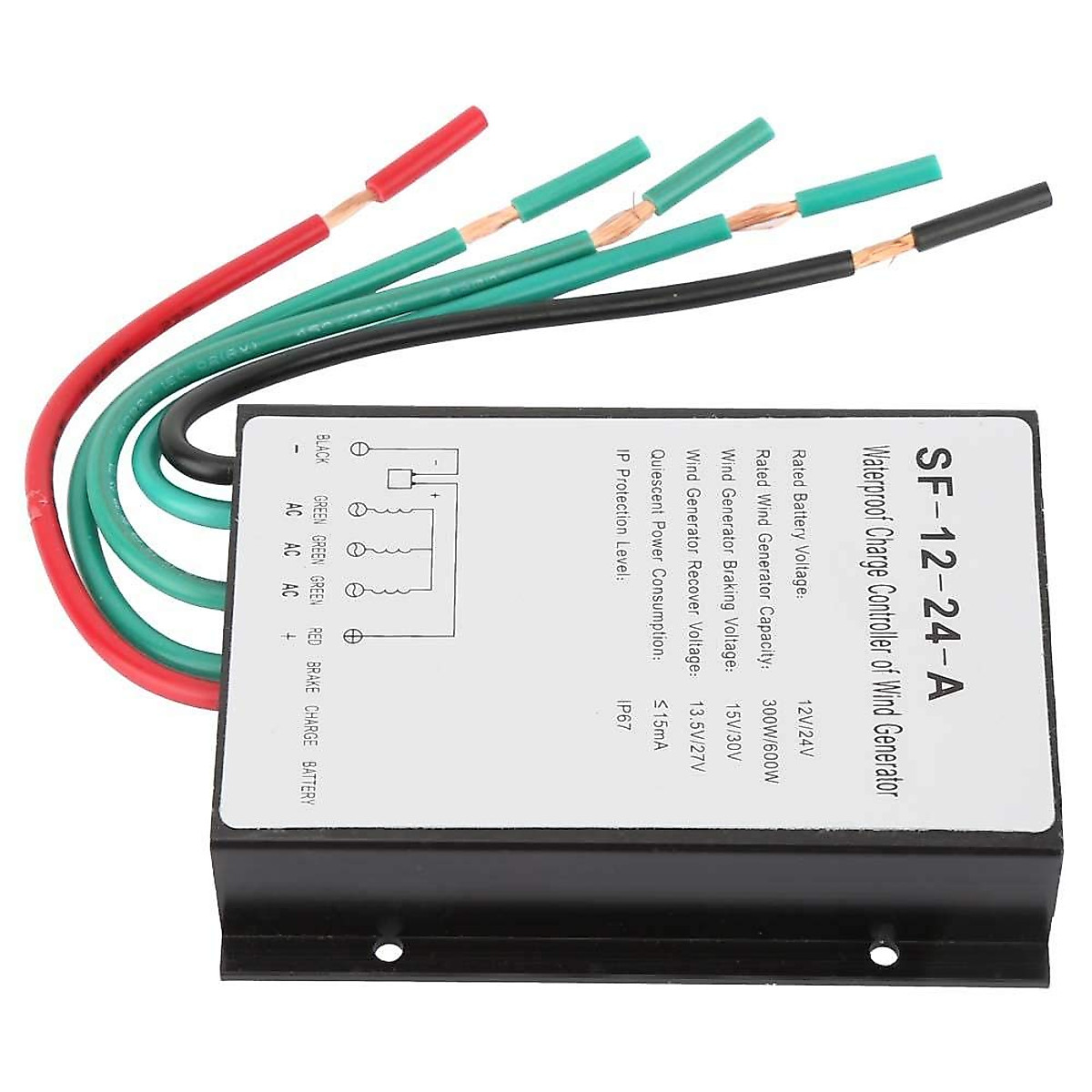 Wind Controller,12V/24V 300W/600W Waterproof Wind Turbine Generator Controller Regulator