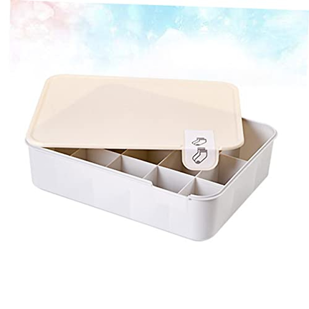 Alipis Box Drawers Plastic House Socks Plastic Organizer Drawers Underwear Finishing Box Panties Organizer Panties Holder Compartment Box Storage Box Bra Panty Rack Beige Socks Container