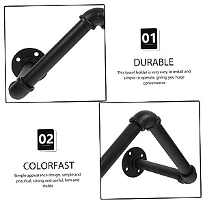 2 Sets Wall Mount Hanging Rack Towel Rack Industrial Towel Rack Hanging Towel Holder Multi-functional Storage Rack Towel Organizer Holder Storage Holder Retro Rack