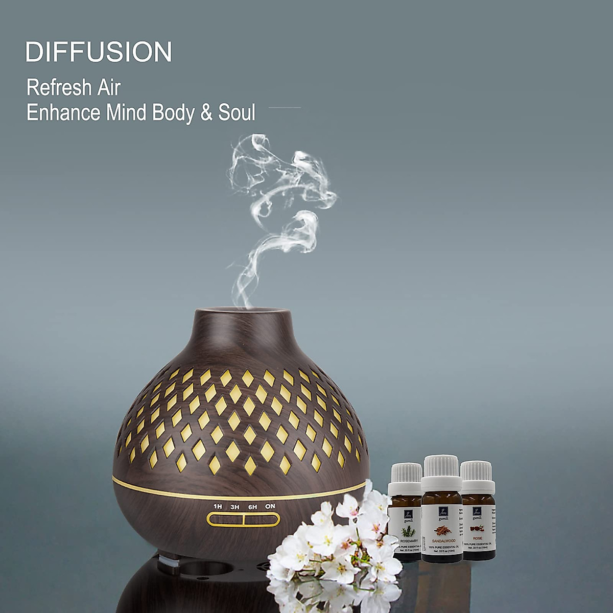 gm gumili Fragrance Oils Lotus Cherry Blossom Freesia for Diffusers Aromatherapy, Humidifiers, Candles Soap Making, Laundry, Fragrance DIY and More,Pure Natural - 3x10ml