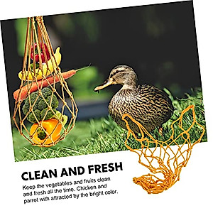 YARNOW Large Vegetable Duck Cabbage Supplies Holder Net Yellow Treating Chicken Bag Poultry Skewer S Parrot Hanging Foraging Cocks Birds Pet for Tool Feed Feeder Food Feeding Cotton