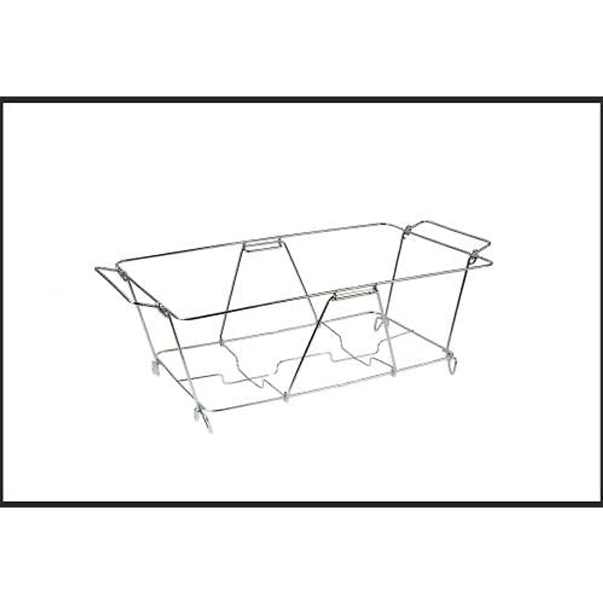 Folding Chafing Food Warmer Wire Rack Chafer Stand Chrome Super Sturdy Foldable Buffet, for use with Disposable Party Accessories