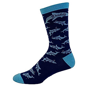 Crazy Dog T-Shirts Men's Daddy Shark Socks Cute Funny Family Cool Best Dad Vacation Footwear