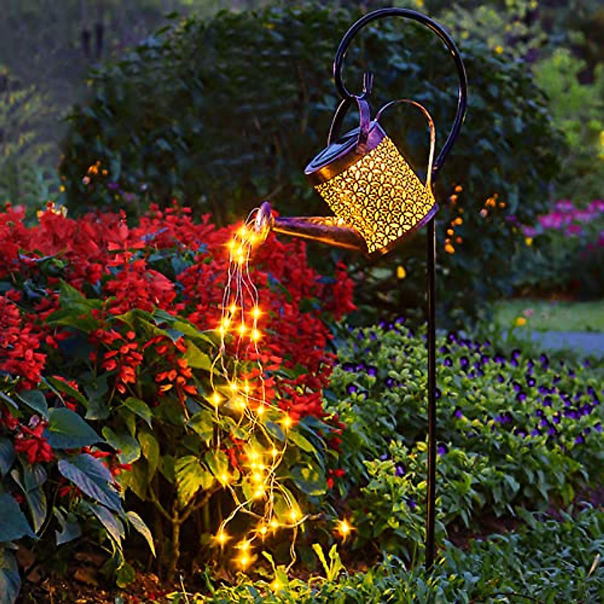 Upgrade Large Watering Can with Lights - Solar garden lights, Waterproof Solar Lanterns Garden Decorations for Outdoor, Pathway, Yard, Deck, Lawn, Patio, Walkway, Courtyard Party Decor Gardening Gift