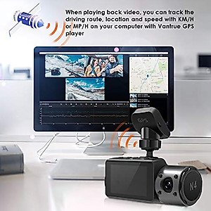 Vantrue N4, N2S, X4S, N1 Pro(2023), T3 Dash Cam GPS Receiver Module Type C USB Port Adhesive Mount for Windows and Mac