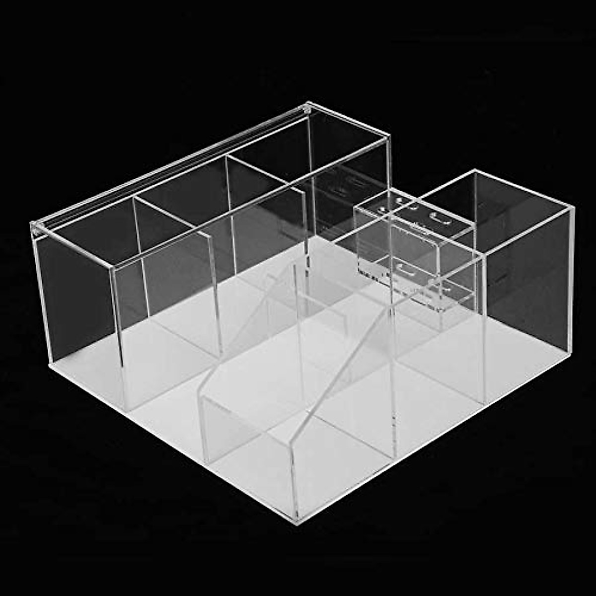 Eyelash Beauty Organizer, Acrylic Eyelash Grafting Tool Storage Beauty Tool W/Tweezers Holder Display Boxes for Home Eyelash Salon (Transparent)