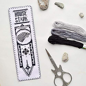 Game of Thrones Cross Stitch Kit House Stark - DIY Father's Day Gift - Hand Embroidery Bookmark with GoT Pattern