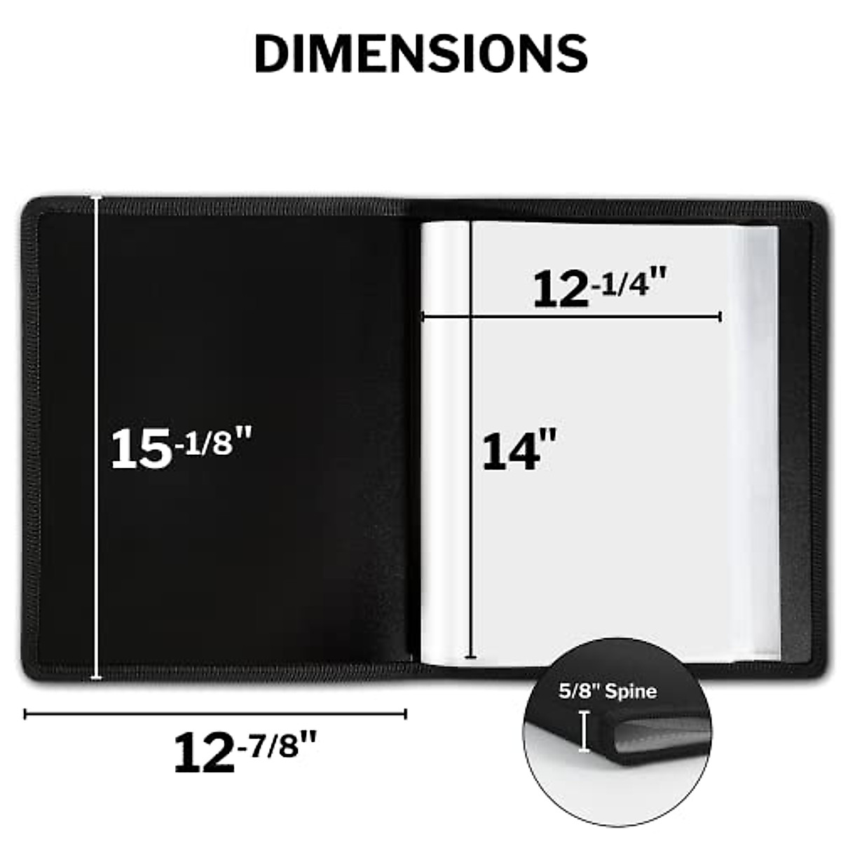 Dunwell 11x14 Art Portfolio Folder - (Black), 24 Pockets Display 48 Pages, 11 x 14 Presentation Binder with Protector Sleeves, Art Portfolio for Kids, Presentation Book