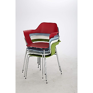 Safco Products Bandi Shell Stack Chair , Blue, Sturdy Steel Frame, Polypropylene Shell, Stacks 8 High (2/carton), 4275BU