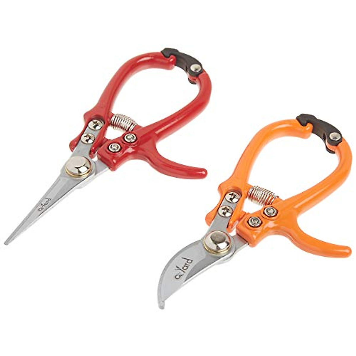 2 - pack Q-yard Pruning Shear, Mini- Extra Sharp Garden Hand Pruners, Easier Cutting, Comfortable Ergonomic, Less Effort - Gardening Scissors for Men & Women