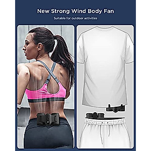 ICEBIRDS Portable Waist Clip Fan New Personal Belt & Outdoor Body Fan, 10000mAh Rechargeable Battery Powered Hanging Neck Fan, Super Strong Airflow, 3 Speed for Outdoor Workers, Hiking