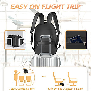 TEMASOL Carry on Backpack, Extra Large 40L Travel Backpack Flight Approved for Men Women, Expandable Weekender Bag Fits 17 Inch Notebook, College Business Casual Daypack with Shoe Bag, Black