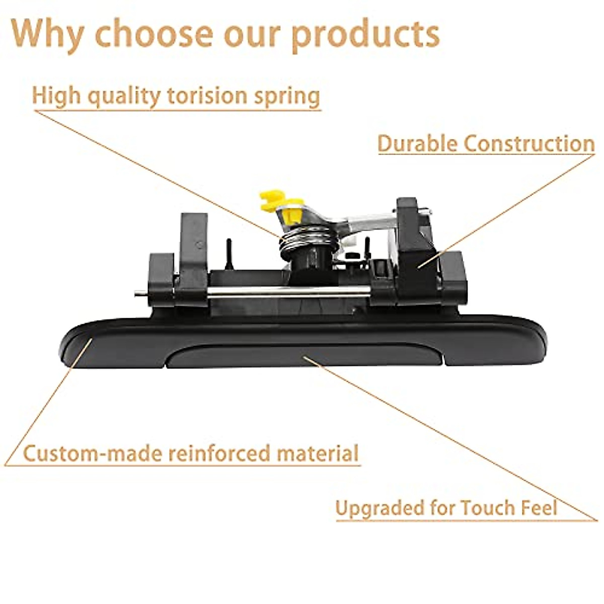 Tailgate Door Handle, Exterior Rear Textured, Compatible with 1995 1996 1997 1998 1999 2000 2001 2002 2003 2004 Toyota Tacoma Pickup Replace# 6909035010 TO1915102 Tail gate Outside Liftgate Lock Latch