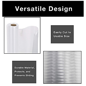 Smart Design Wire Rack Shelf Liner - Ribbed Grip - 12 Inch x 6 Feet - NSF Certified - for Steel Metal Shelves - Home Garage and Kitchen - Clear