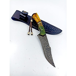 göcen Full Tang Blade Damascus Hunting Knife, Survival Knife, Tactical Fixed Blade, Camping Knife, Knives Men, Bushcraft Knife, Collectors Knife