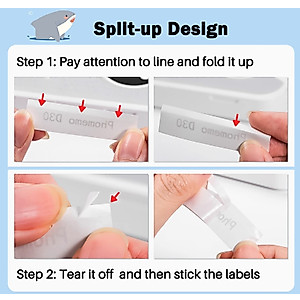 Phomemo 3 Roll D30 Adhesive White Continuous Thermal Label Paper 1/2 in X 20 Ft (15mm X 6m) Black on White, for Phomemo D30/D35 Label Maker