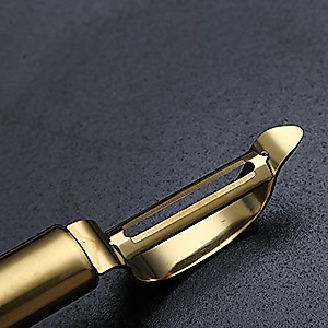 Gold Potato Vegetable And Fruit Peelers For Kitchen, Kyraton Titanium Gold Plating Stainless Steel Peelers,Sharp Blade And Ergonomic Non Slip Easy To Grip Set Of 2